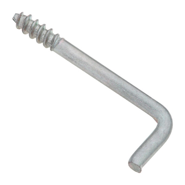 National Hardware Zinc-Plated Silver Steel 1 in. L Square Bend Hook 1 ...