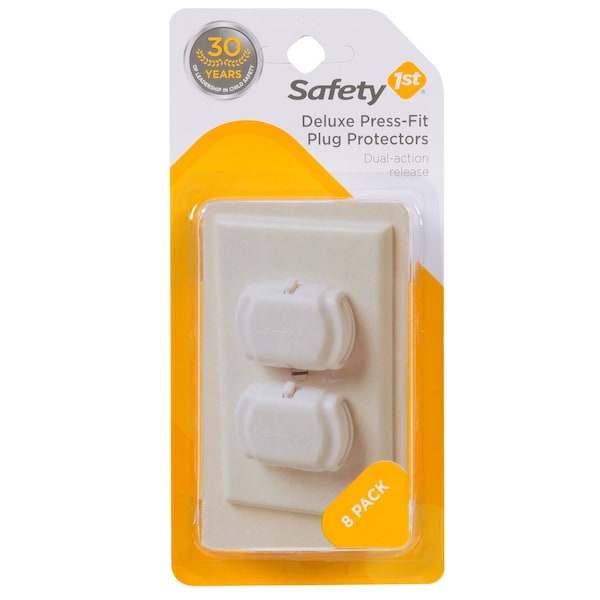 Safety 1St White Plastic Outlet Cover 8 pk, 8PK 48307 | Zoro