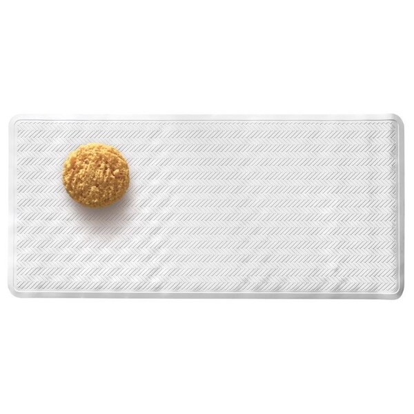 Interdesign Chelsea 36 in. L X 17 in. W White Rubber Bath Mat 80931 | Zoro