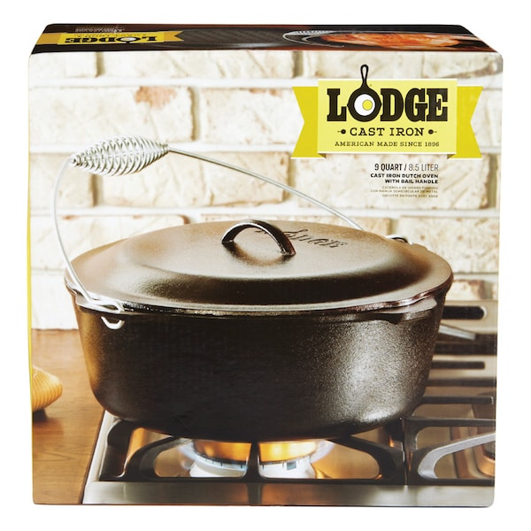 Lodge Logic Cast Iron Dutch Oven 12.875 in. 9 qt Black L12D03 | Zoro