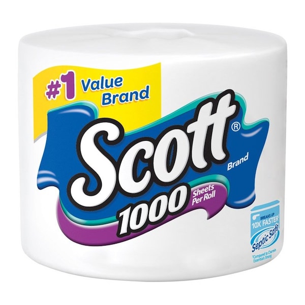 Scott Scott Toilet Paper 1 Rolls 1000 sheet 104.8 sq ft 39327 | Zoro