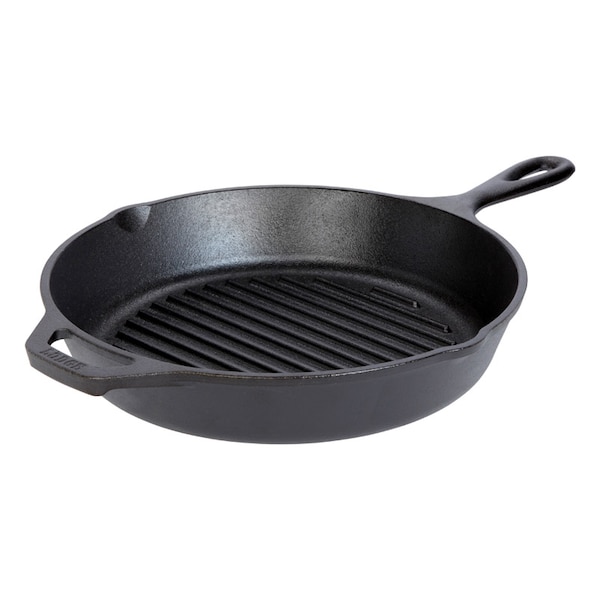 Lodge Lodge Cast Iron Grill Pan 10-1/4 in. Black L8GP3 | Zoro