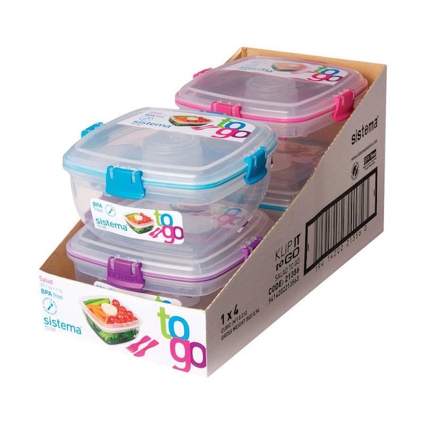 Sistema To Go 37.1 oz Assorted Salad Container 1 pk 2135653 | Zoro