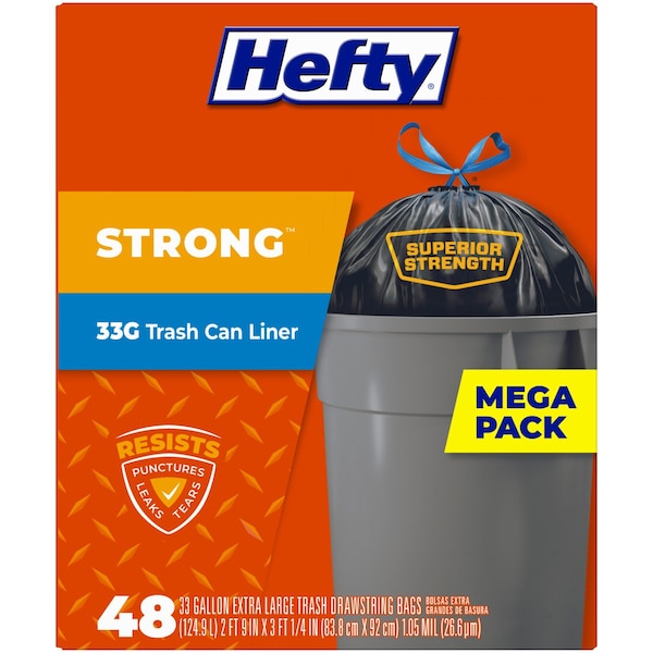 Hefty Hefty Extra Strong 33 gal No Scent Scent Trash Can Liners ...