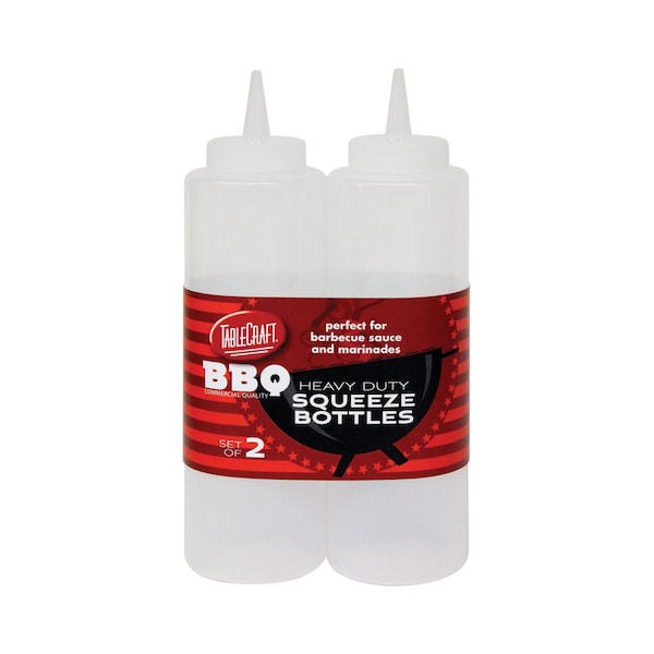 Tablecraft BBQ Clear Polyethylene Squeeze Bottles 12 oz, PK2 BBQ112C-1 ...
