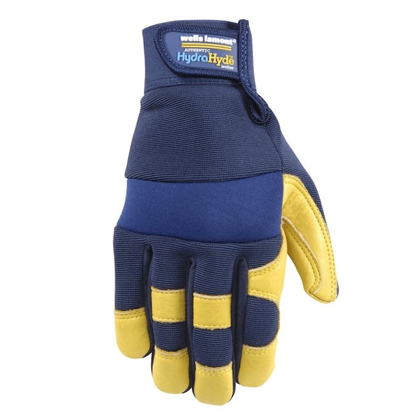 Wells Lamont HydraHyde Men's Indoor/Outdoor Work Gloves Blue/Yellow M 1 ...