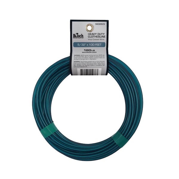 Koch Industries 5/32 in. D X 100 ft. L Green Cabled Wire Vinyl ...