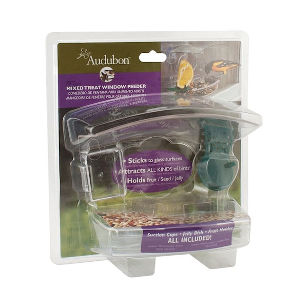 Audubon Wild Bird 1 lb Plastic Window Mount Bird Feeder 2 ports NAWFDR ...