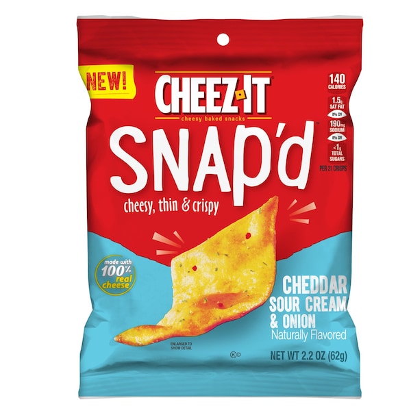 Cheez-It Snap'd Cheddar Sour Cream and Onion Chips 2.2 oz Bagged ...
