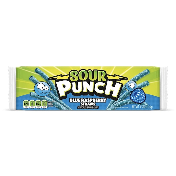 Sour Punch Blue Raspberry Straws Candy 4.5 oz 8034 | Zoro
