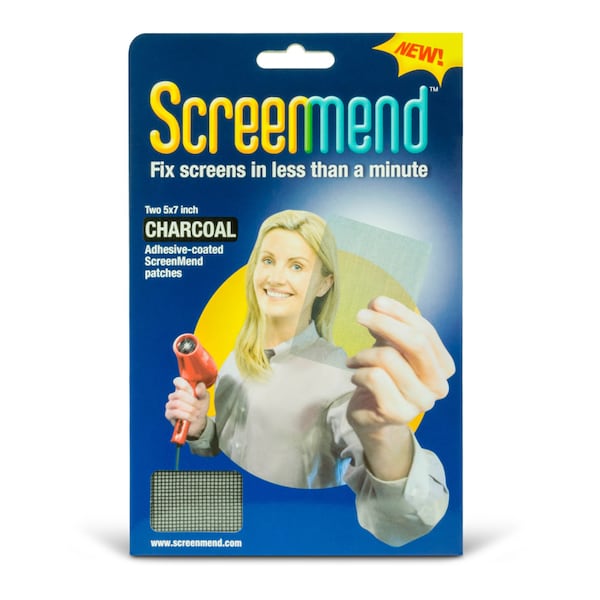 Screenmend Charcoal Fiberglass Screen Repair Patch 5 in. W X 7 in. L 2 ...