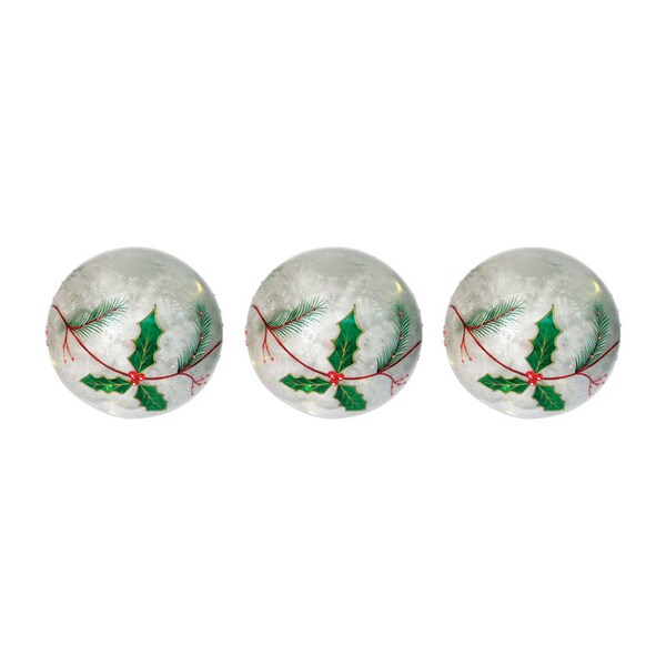 Ctm Intl HOLLY GLASS BALL SET3 LG01 | Zoro