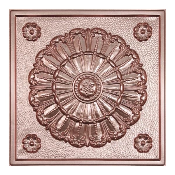 Ceilume Medallion 2ft x 2ft Copper Ceiling Tile V1-MDLION-22CBR | Zoro