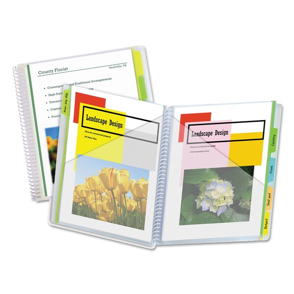 C-Line Products 10-Pocket Poly Portfolio with Write-On Tabs, 8.5 x 11 ...