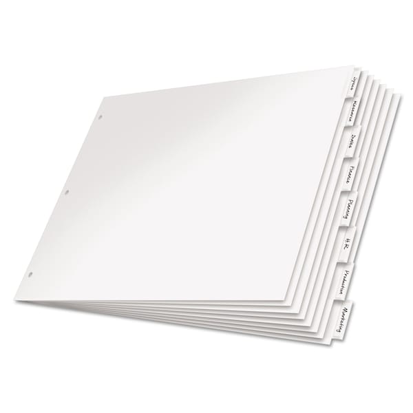 Cardinal Divider, Paper 11x17", 8Tab, Clear 84815 | Zoro
