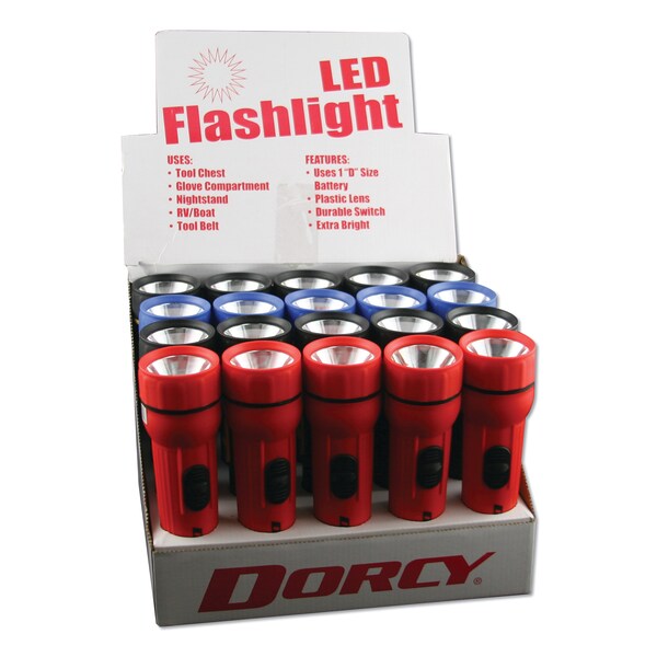 Dorcy LED Utility Flashlight, 1 D Battery (Sold Separately), Assorted ...