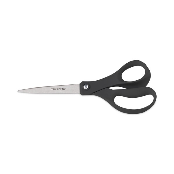 Fiskars Recycled Scissors, Pointed Point, 10"L, 8" Cut, Black Contoured ...