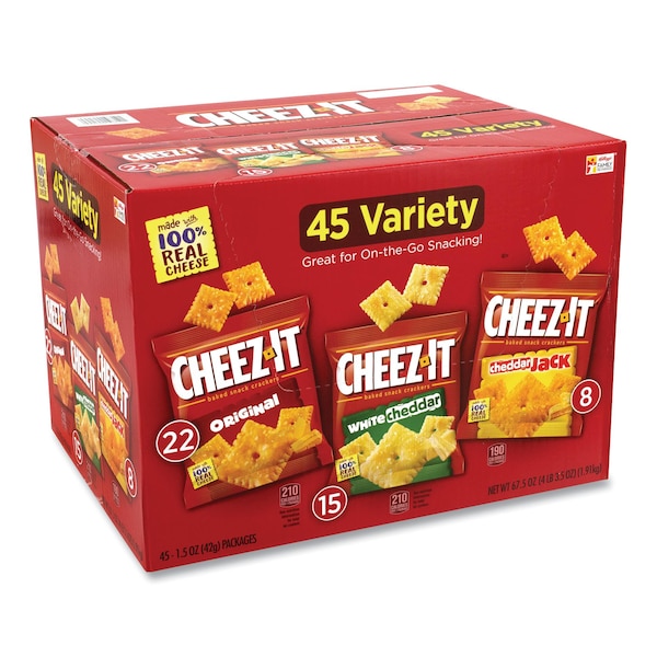 Sunshine Cheez-It Crackers, Cheddar Jack/Original/White Cheddar, 1.5 oz ...