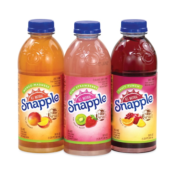 Snapple All Natural Juice Drink, Fruit Punch, Kiwi Strawberry, Mango ...