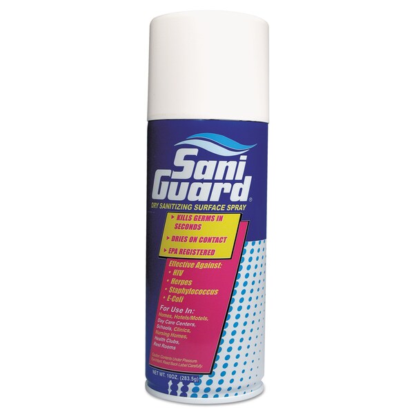 Saniguard Sanitizer Surface Spray, 10 oz Aerosol Spray, 12PK 52480 | Zoro