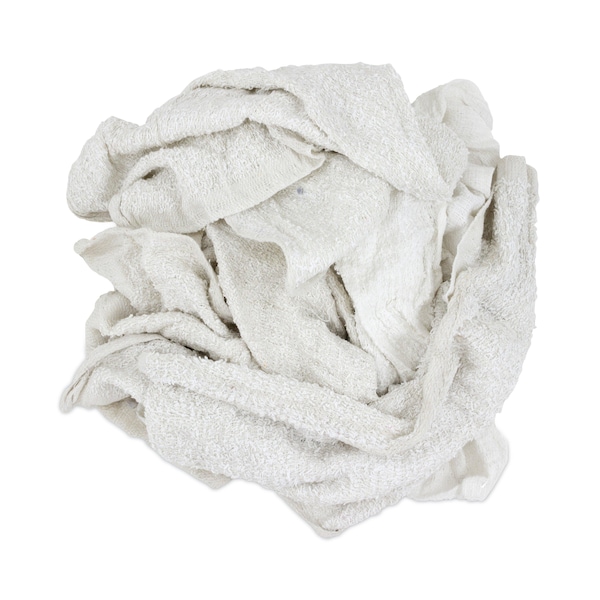Hospeco New White Economy Terry Rags, White, 10 lb/Carton 537-10 | Zoro