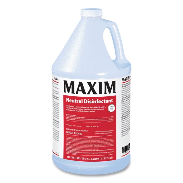 Maxim Neutral Disinfectant, Fresh and Clean Scent, 1 gal Bottle, 4PK ...