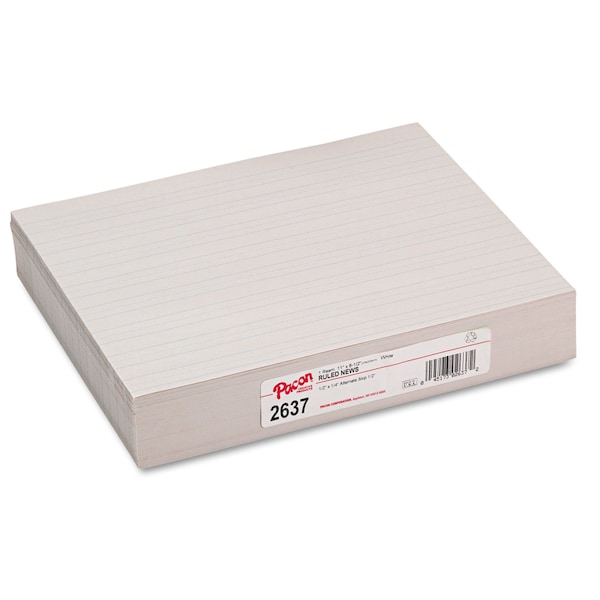 Pacon Newsprint Paper, Skip-A-Line, White, PK500 2637 | Zoro