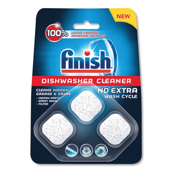 Finish Dishwasher Cleaner Pouches, Original Scent, Pouch, 24 Tabs/Pouch ...