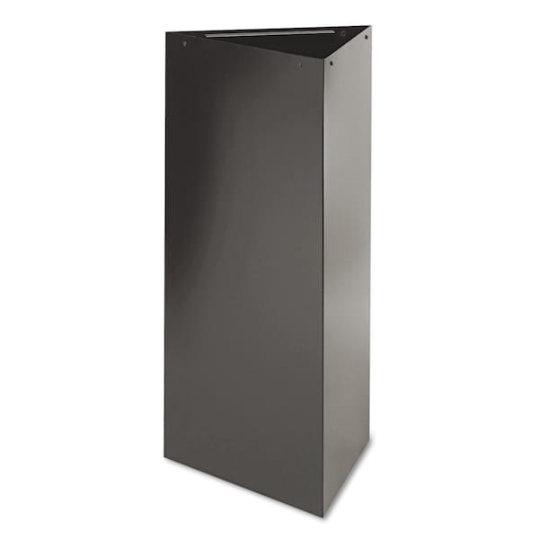 Safco 21 gal Triangular Prism Waste Receptacles, Black, Open Top, Steel ...