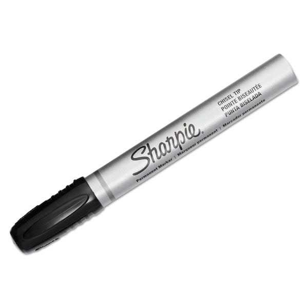 Sharpie Pro Permanent Marker, Broad Chisel Tip, Black, PK12 1794224 | Zoro