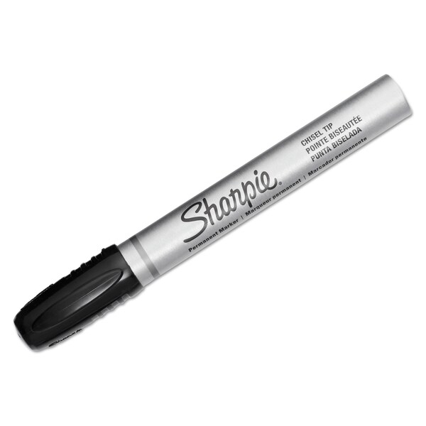 Sharpie Pro Permanent Marker, Broad Chisel Tip, Black, PK12 1794224 | Zoro