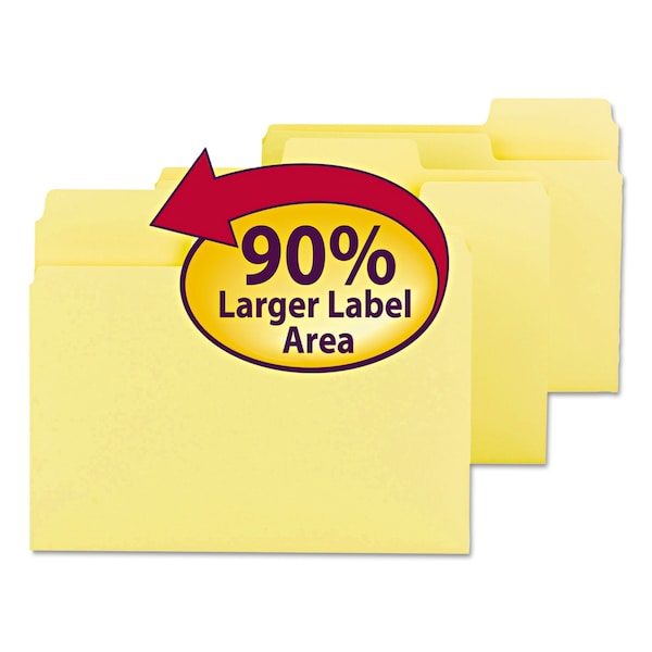 Smead Pressboard Folder Big Tab, Yellow, PK100 11984 | Zoro
