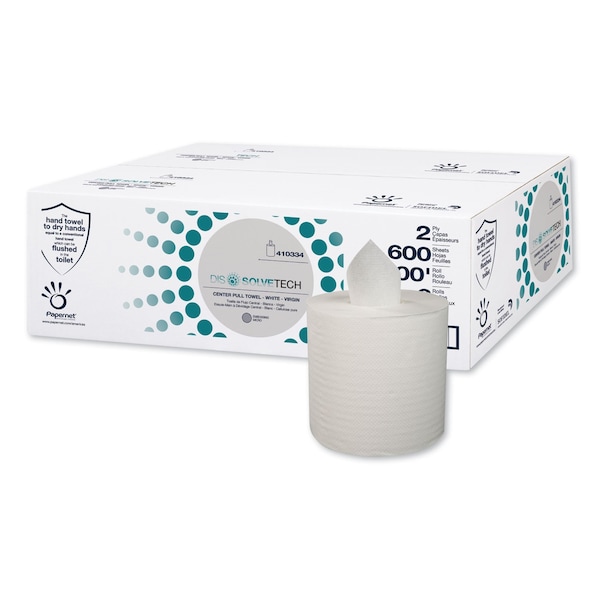 Papernet DissolveTech Center-Pull Paper Towels, 1 Ply, 3600 Sheets, 500 ...