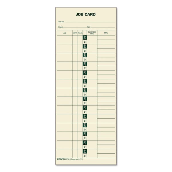 Tops Job Card, 3.5x9, PK500 1258 | Zoro