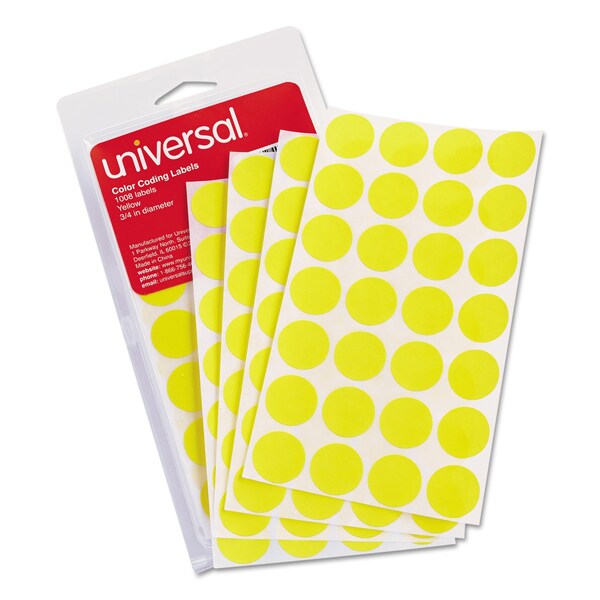 Universal Self-Adhesive Removable Color-Coding Labels, 0.75" dia ...