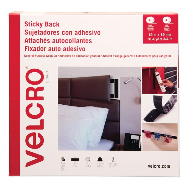 Velcro Brand Sticky-Back Fasteners, Removable Adhesive, 0.75" x 49 ft ...