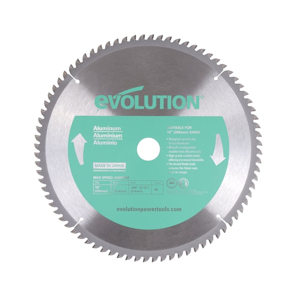 Evolution 10" Aluminum Cutting Blade, 1" Arbor 10BLADEAL | Zoro