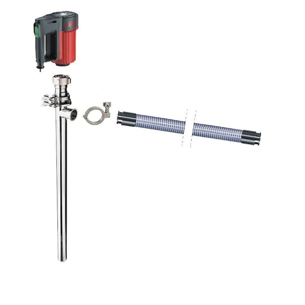 Flux Pumps Drum Pump Tube, Stainless Steel, 47in Long, Motor 120V, 60Hz ...