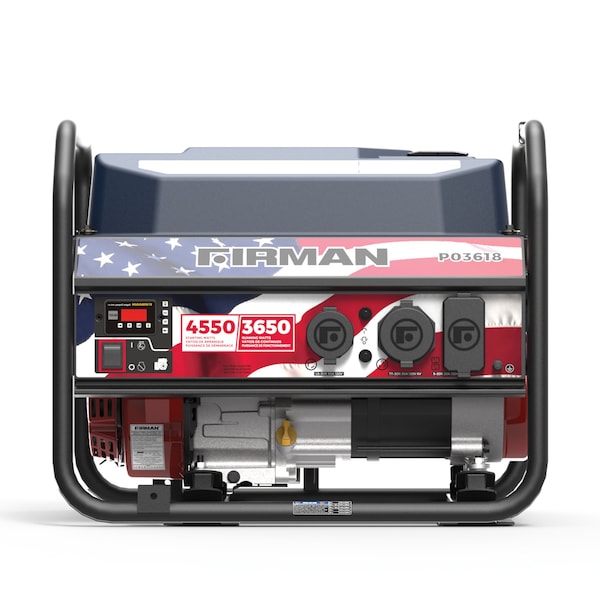 Firman Portable Generator, Gasoline, 3,650 W Rated, 4,550 W Surge ...