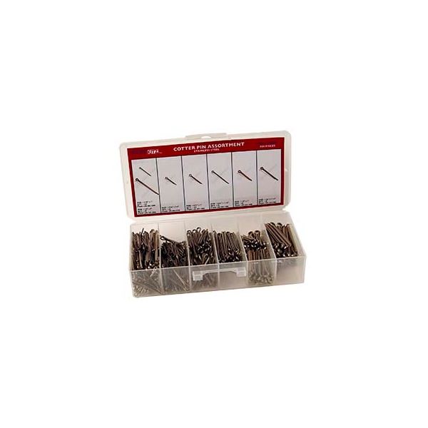 Huyett Cotter Pin Assortment, Stainless Steel, 550 Pcs DISP-CPS550 | Zoro