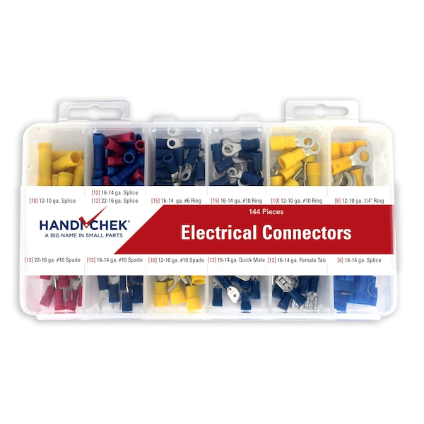 Handi-Chek Electrical Connector Asst 144pc DISP-EC144 | Zoro