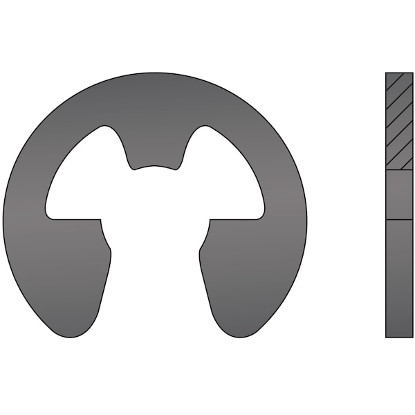 Rotor Clip External-E E-Clip, Steel Black Phosphate Finish, 5 mm Shaft ...