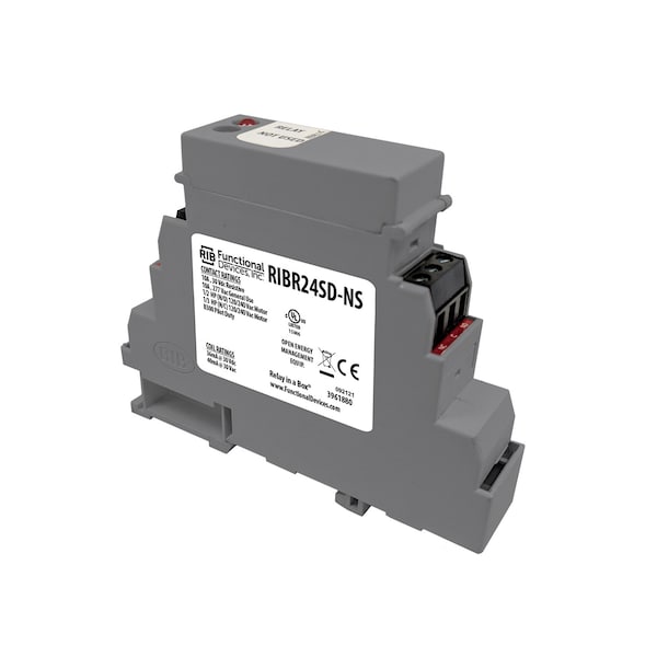 Functional Devices DIN Rail Relay 10Amp DPDT SWITCH 24Vdc RIBR24SD-NS ...