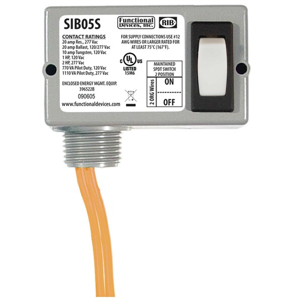 Functional Devices-Rib Switch, 20 Amp, 2 Position Maintained, On/Off, 2 ...