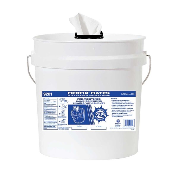 Merfin Mates Grab & Go Bucket with Merfin Pre-Moistened Hand Sanitizing ...