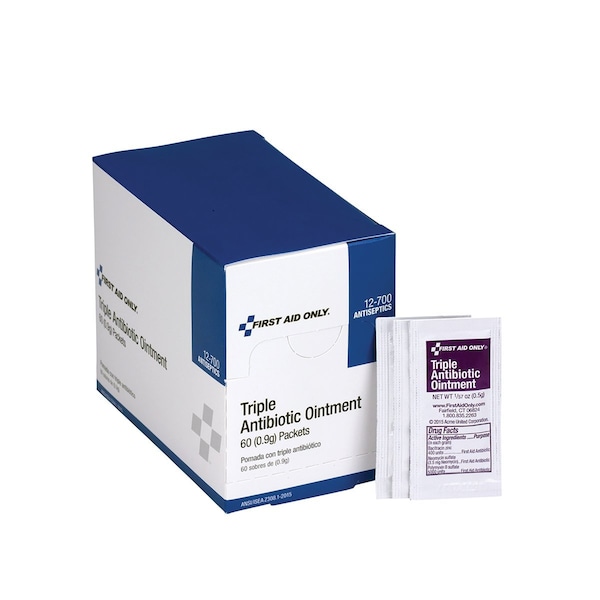First Aid Only Triple Antibiotic Ointment Packets, 60 Pack 12-700 | Zoro
