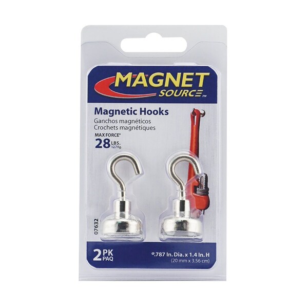 Magnet Source Master Magnetics Grade 42 Neodymium Magnetic Hooks 2Pk 28 ...