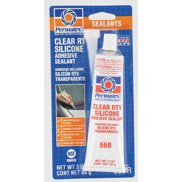 Permatex Permatex Clear RTV Silicone Adhesive Sealant 3oz DOP066BR | Zoro