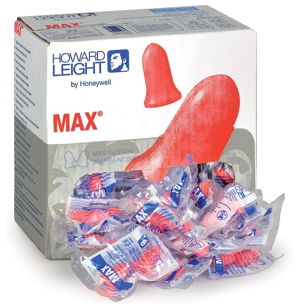 Honeywell Disposable Max Uncorded Foam Ear Plugs, 33, Orange, 200 PK ...