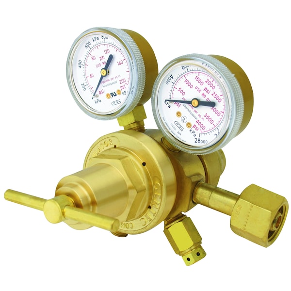 Gentec Medium Duty Dual Stage Regulator , 3000 PSI Inlet 5-125 PSI ...